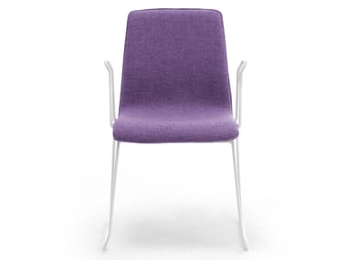 ZEROSEDICI Sled base fabric chair with armrests with linking device By ...
