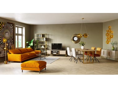 ZIGZAG Rectangular leather rug By KARE Design