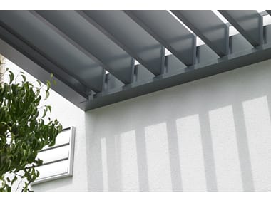 Motorized pergola with adjustable louvers AERO® By RENSON