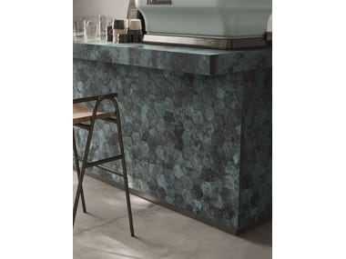 Porcelain stoneware wall/floor tiles with metal effect ALCHEMY NAVY ...