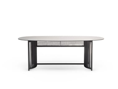 ALTANA T-OV Oval nautical rope garden table with HPL top By CHAIRS ...