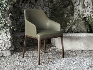 Upholstered leather chair AMANDA By ALIVAR design Giuseppe Bavuso