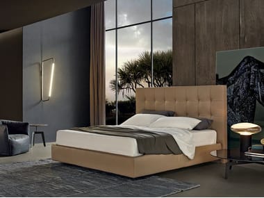 Fabric bed double bed with tufted headboard ARCA | Fabric bed By poliform design Paolo Piva