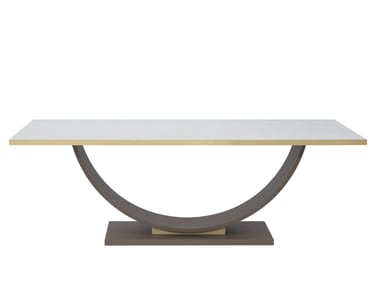 ARK Rectangular steel dining table and quartz top By ORO NERO Collection