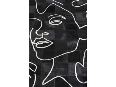 ART FACES | Rectangular rug Patterned handmade rectangular fabric rug ...