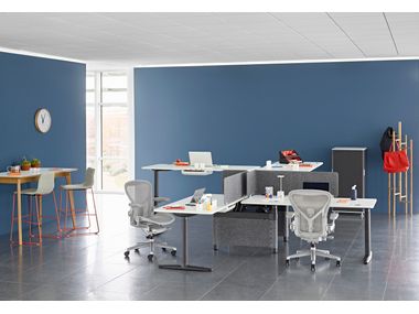 ATLAS OFFICE LANDSCAPE | Office desk with shelves Atlas Collection By ...