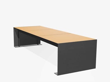 PASSEPARTOUT HPL Backless steel bench By miramondo