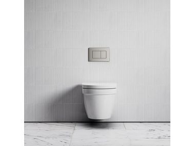 BERKELEY Wall-hung rimless ceramic toilet By LUSSO