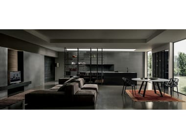 BLADE | Storage wall with integrated lighting Blade Collection By MODULNOVA