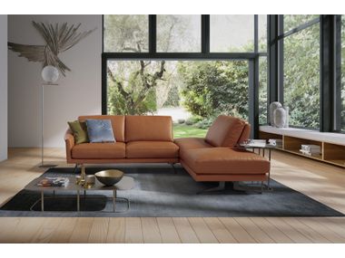 CANALETTO | Leather sofa Sectional leather sofa with chaise longue By ...
