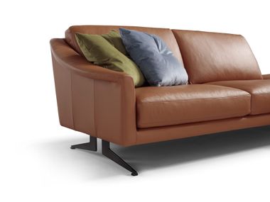 CANALETTO | Leather sofa Sectional leather sofa with chaise longue By ...