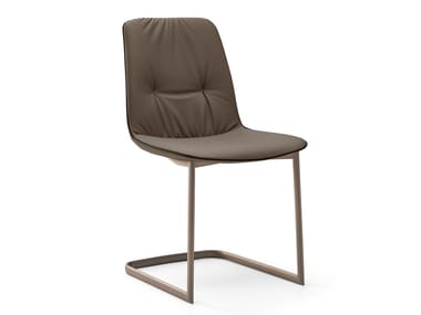 LISA Cantilever upholstered leather chair By EFORMA