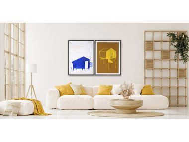 CASA AZUL X CASA AMARILLA Painting By NOVOCUADRO ART COMPANY | design ...