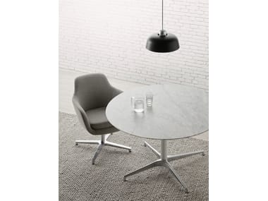 CIVIC Round marble table with 4-star base By Herman Miller | design ...