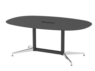 Oval meeting table with cable management CIVIC | Meeting table Civic ...