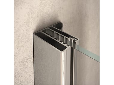 CLAIRE DESIGN - 4 Corner glass shower cabin with tray with hinged door ...