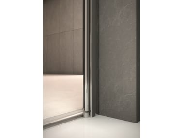 CLAIRE DESIGN - 4 Corner glass shower cabin with tray with hinged door ...