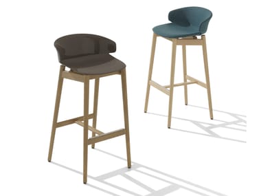 CLASSY 1097M High fabric stool with back By Et al. | design Luca Nichetto