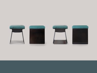 Low stool with integrated cushion CLIO By Borzalino design Andrea Andretta