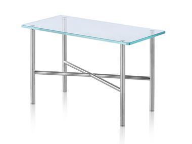 LAYER Rectangular glass and metal coffee table By Herman Miller | design BassamFellows