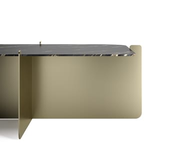 GIO Square porcelain stoneware coffee table with metal base By INNOVA ...