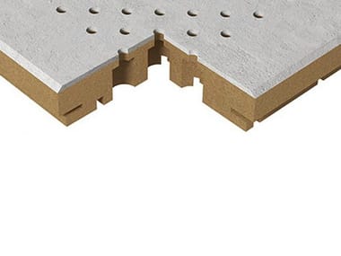 MDF perforated panel modules with concrete surface CONCRETECH By Ares Line