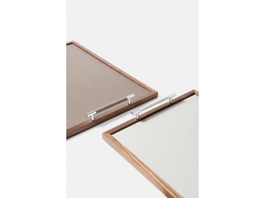 DEDALO Wooden high side table with tray By Pinetti