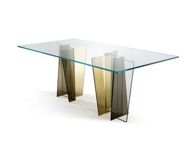 DIAPO 2 Rectangular glass table By Roche Bobois | design René Bouchara