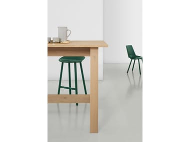 BASIS Rectangular oak high table By E15 | design David Chipperfield