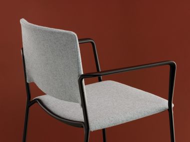 EMA 4L | Upholstered chair Stackable upholstered chair with armrests By ...