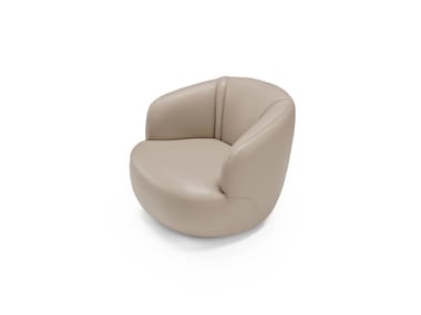 EMBER | Leather armchair Swivel leather armchair By Max Divani