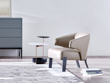 EMBRACE Fabric easy chair with armrests By CAMERICH