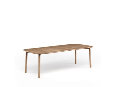 TWINS Mesa rectangular de teca para jardín By emu | design Sebastian Herkner