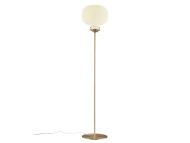 RAITO Opal glass and brass floor lamp By DFTP