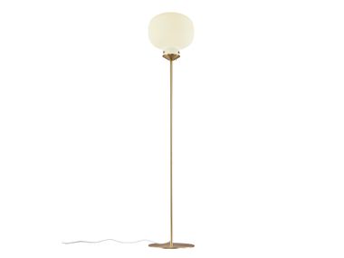 RAITO Opal glass and brass floor lamp By DFTP