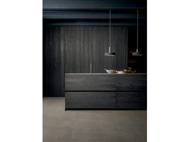 Cedarwood kitchen with island with integrated handles FLY FLOAT Fly ...