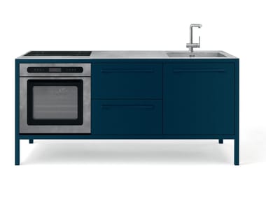 FRAME KITCHEN 3 UNITS Metal mini kitchen with handles By Fantin ...