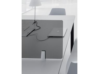 FRONTAL PANELS&SCREENS Modular glass desktop partition By DVO
