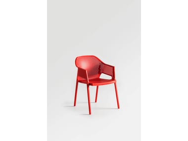 MINUSH Stackable technopolymer chair with armrests By GABER | design Eurolinea