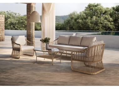 ELISA Synthetic material and aluminium garden sofa By SNOC