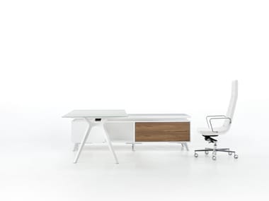 DR Sectional rectangular wood and glass office desk By FREZZA | design ...