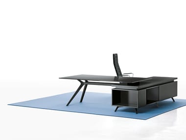DR Sectional rectangular wood and glass office desk By FREZZA | design ...