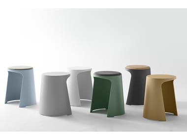 HANDY | Stackable stool Polypropylene stool with wooden seat By Sellex ...
