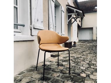 Sedia in pelle con braccioli HUG | Sedia con braccioli - grado design ...