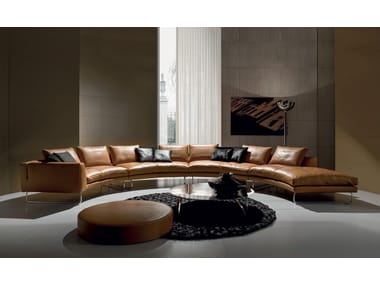 ADD_LOOK ROUND Curved modular leather sofa By i 4 Mariani | design ...