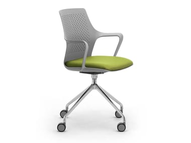 IPA Swivel polypropylene office chair with armrests By Leyform