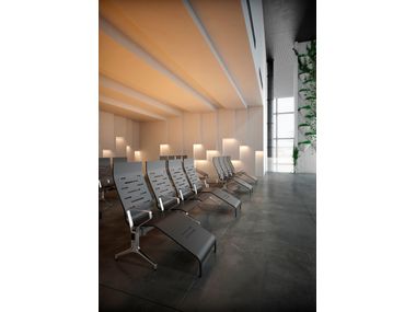 KEYPORT Freestanding beam seating with armrests By Kastel