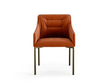 KIRA Upholstered fabric chair with armrests By EFORMA