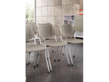 LAMIA Stackable open back polypropylene chair with linking device By ...