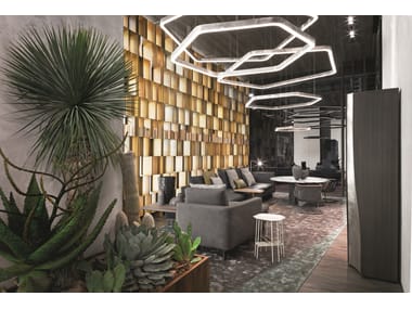 LIGHT RINGS HORIZONTAL POLYGONAL LED brass pendant lamp By Henge ...